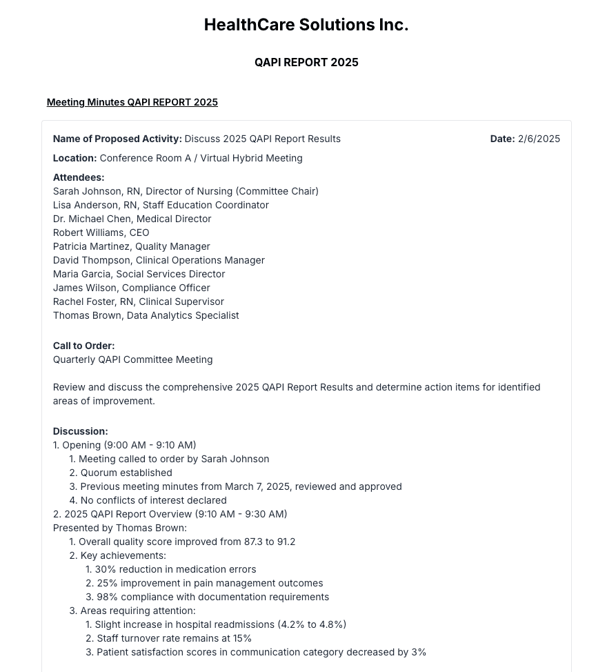 Comprehensive Reporting